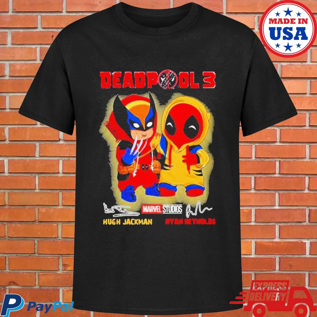 Official Deadpool 3 character hugh jackman ryan reynolds signature T ...